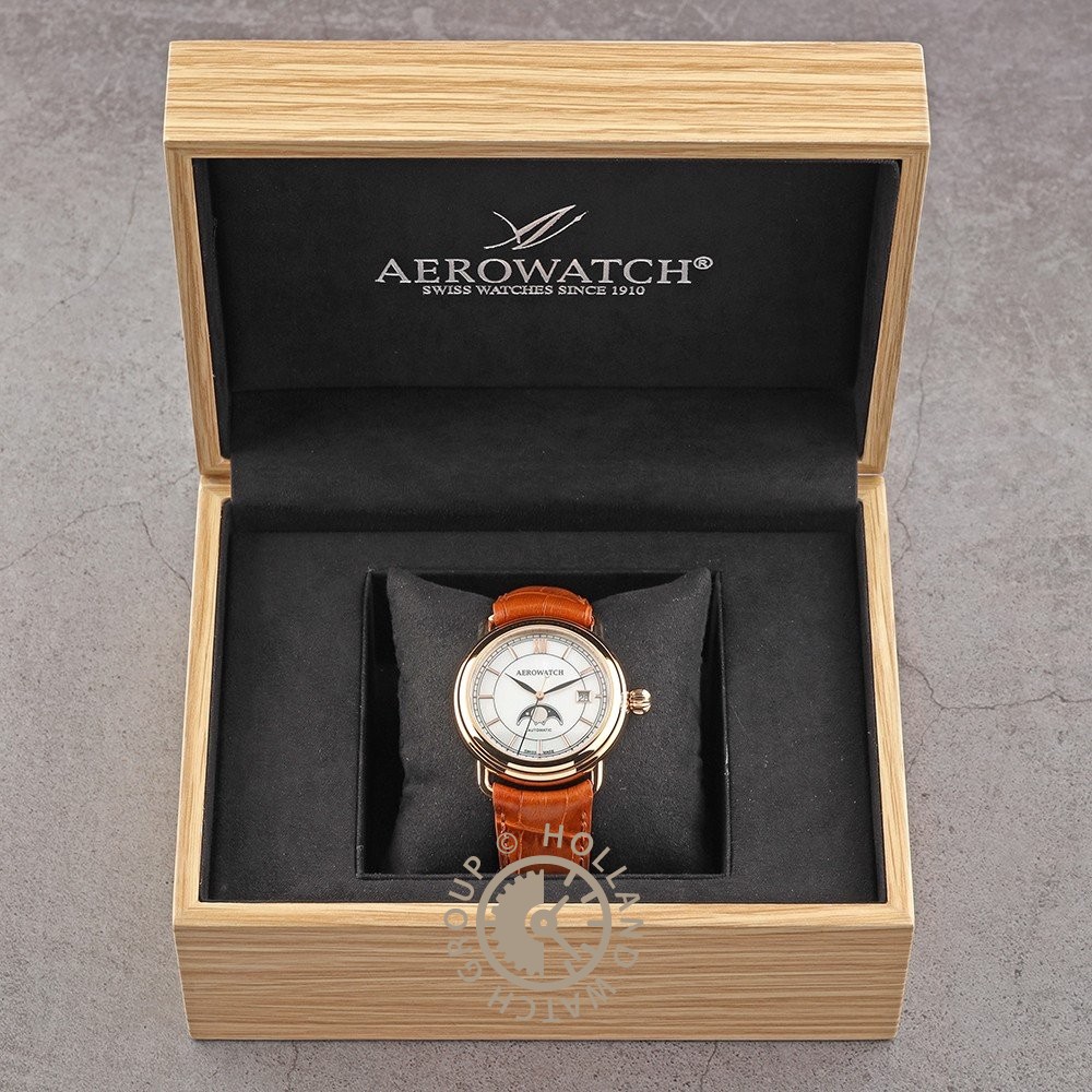 Aerowatch 1942 77983-RO02 1942 Moon phase Watch • EAN: 7640806201190 ...