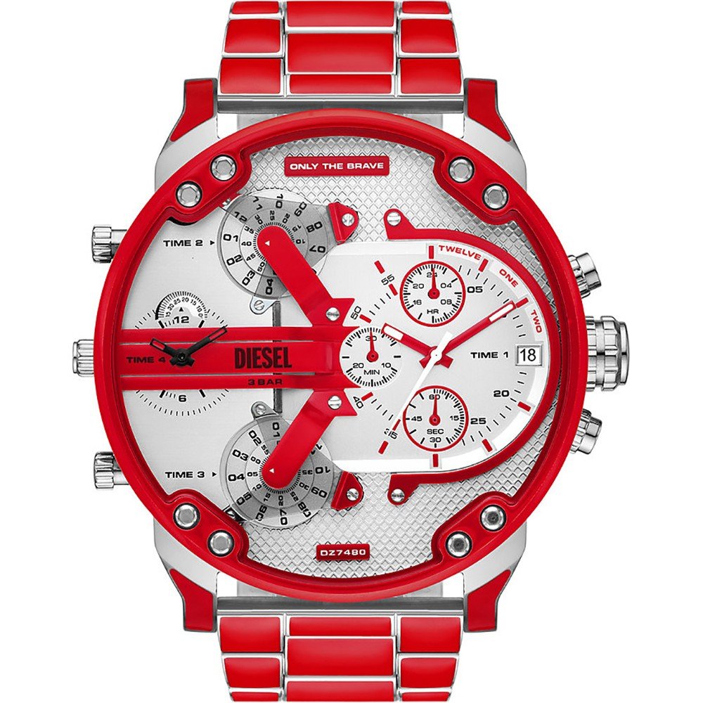 Diesel Men's Daddy Chronograph Red Silicone Watch DZ7370