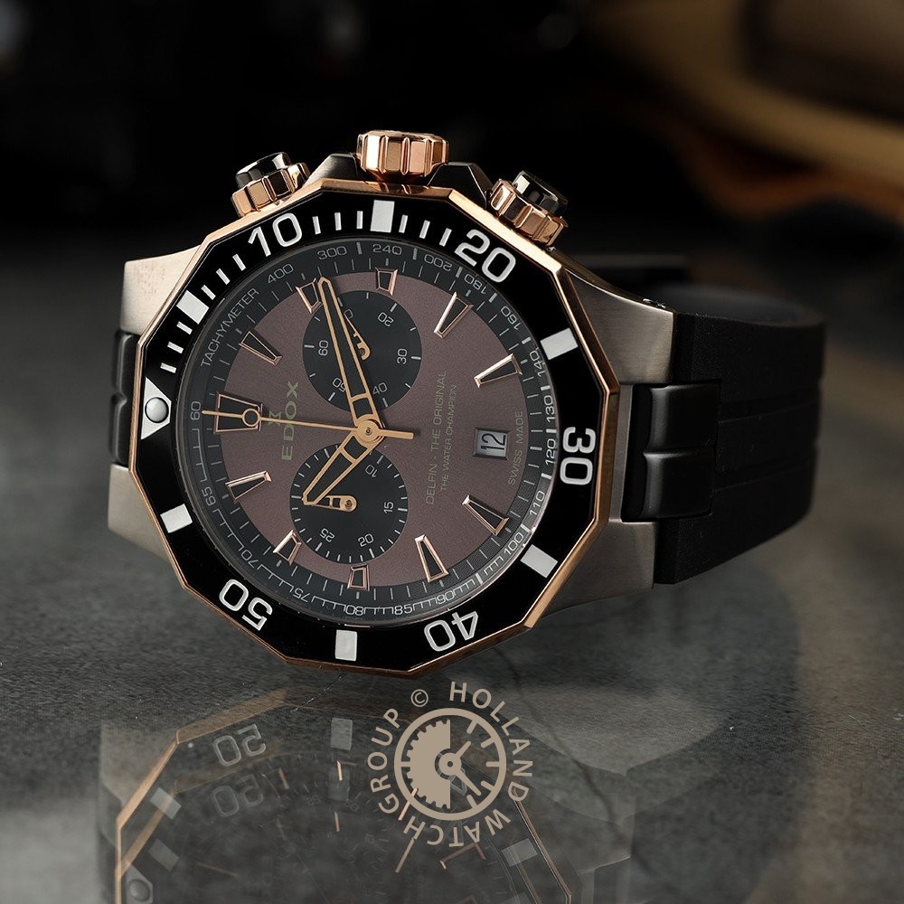 Edox Delfin 10112-357GRNCA-BRNR Delfin The Original Watch • EAN ...