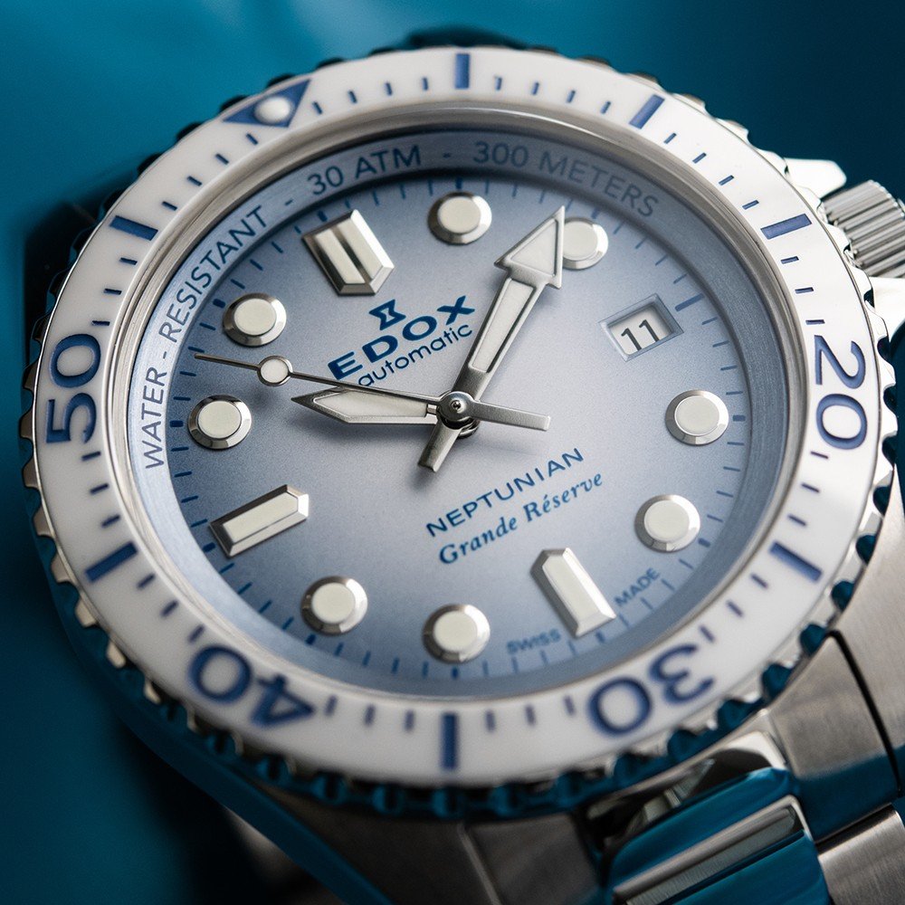 Edox Neptunian 80801-3BBUM-BUCDN Neptunian Grande Réserve Watch ...