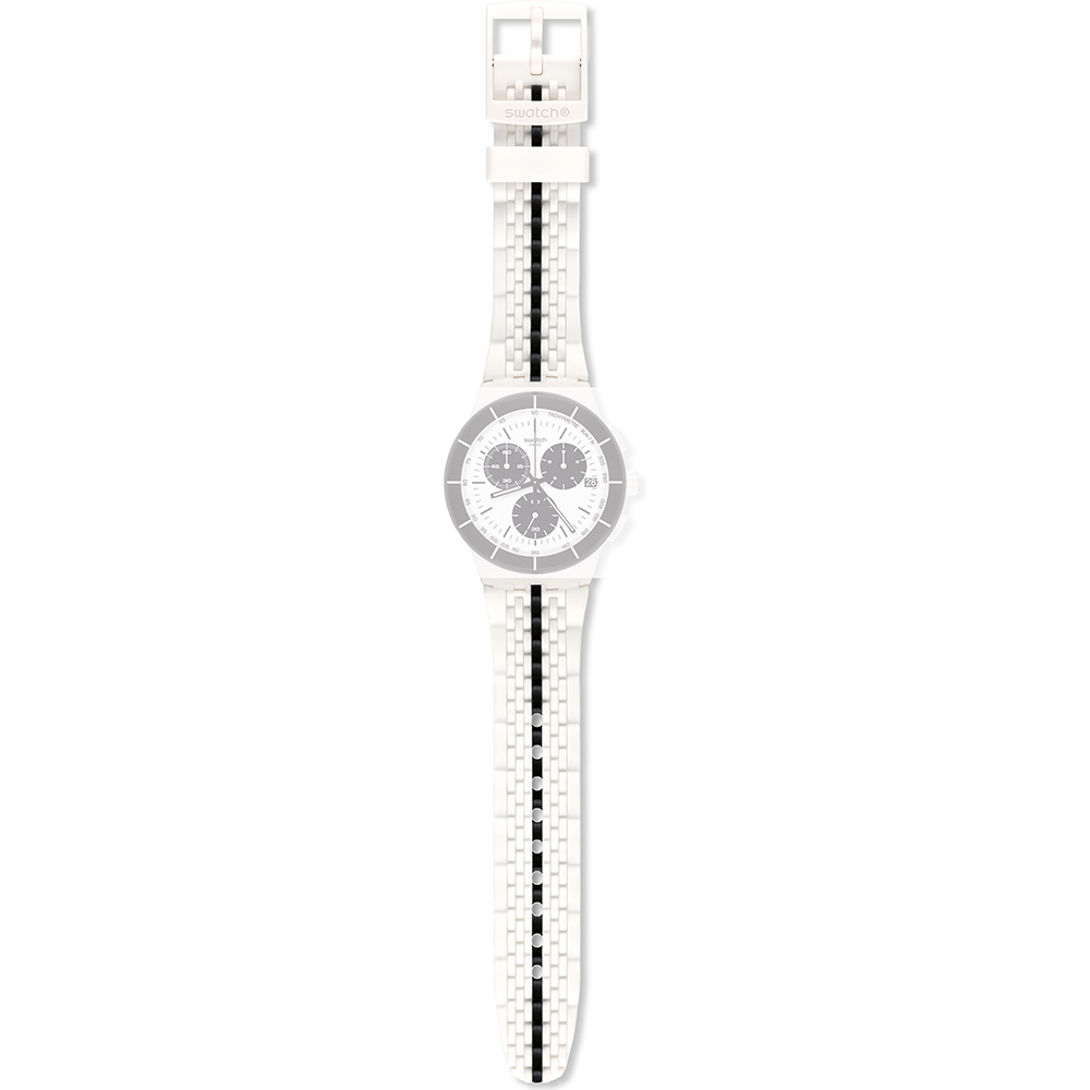 Swatch Plastic - New Chrono - SUS ASUSW407 SUSW407 Piste Noire Strap ...